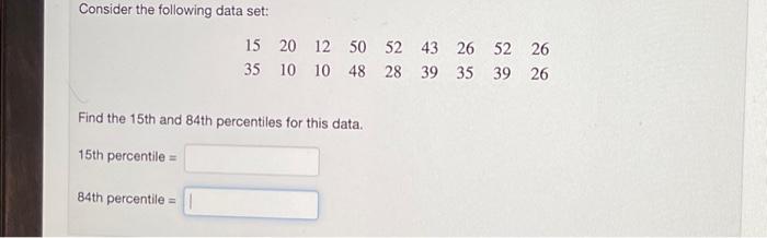 Solved Consider the following data set: 15 35 Find the 15th | Chegg.com