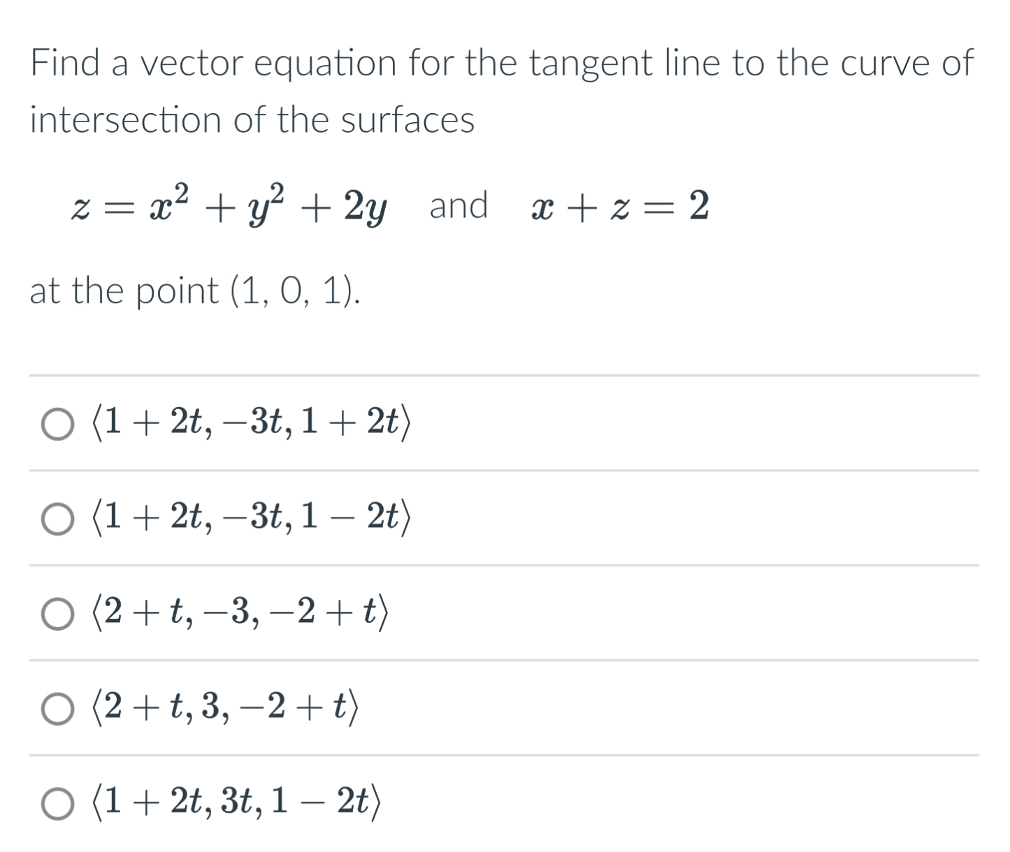 Solved Find a vector equation for the tangent line to the | Chegg.com