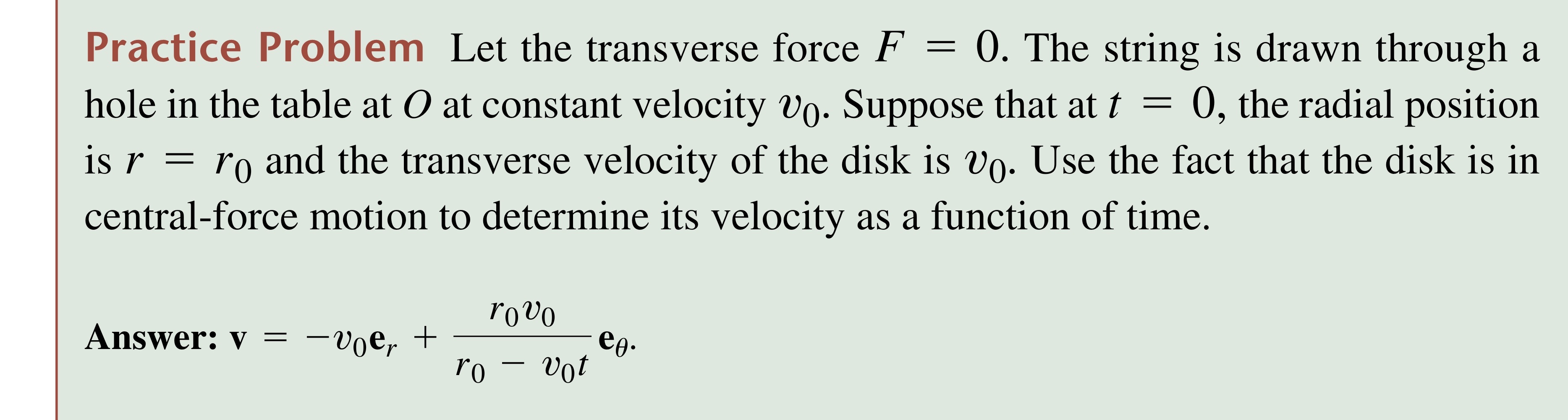 Solved Practice Problem Let the transverse force F=0. ﻿The | Chegg.com