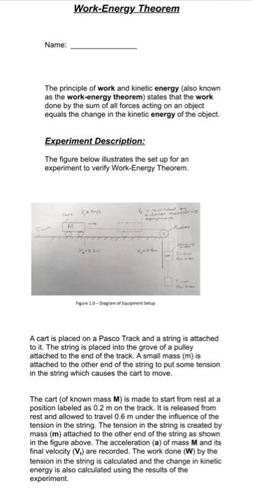 Solved Work-Energy Theorem Name: The principle of work and | Chegg.com