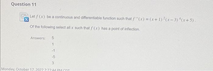 Solved Mrwers f=15−11f(−1,2)r=∞=−15}X Let f(x)=Ax2+x2B, | Chegg.com