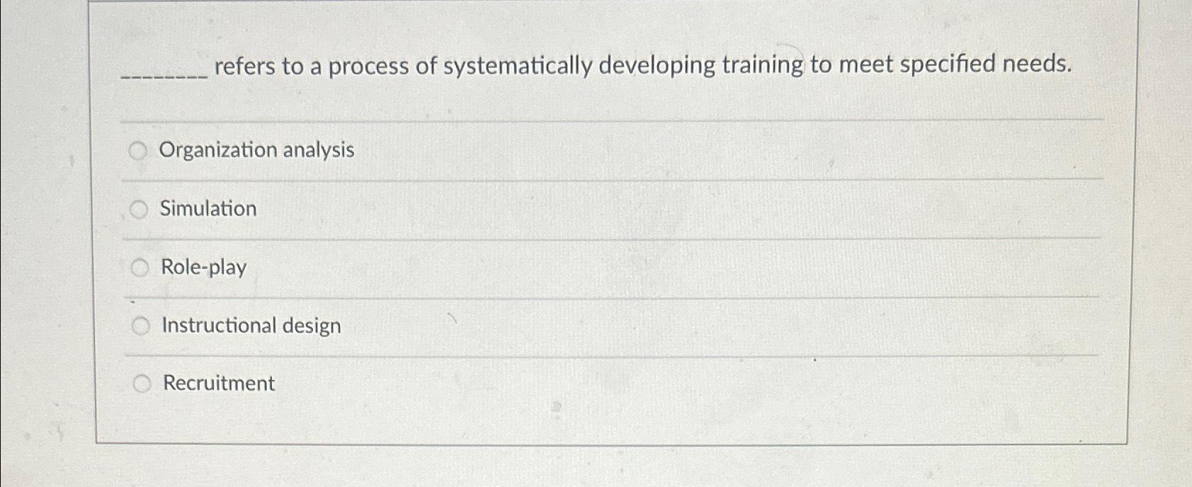 Solved refers to a process of systematically developing | Chegg.com