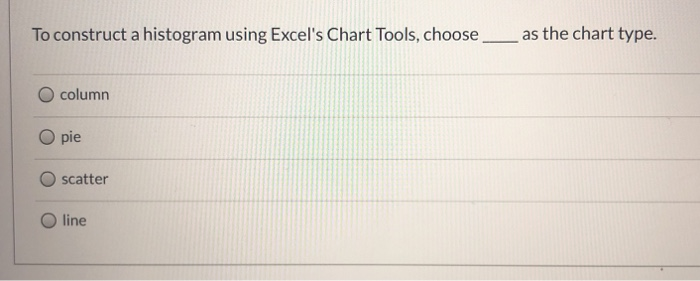 Solved To construct a histogram using Excel's Chart Tools, | Chegg.com