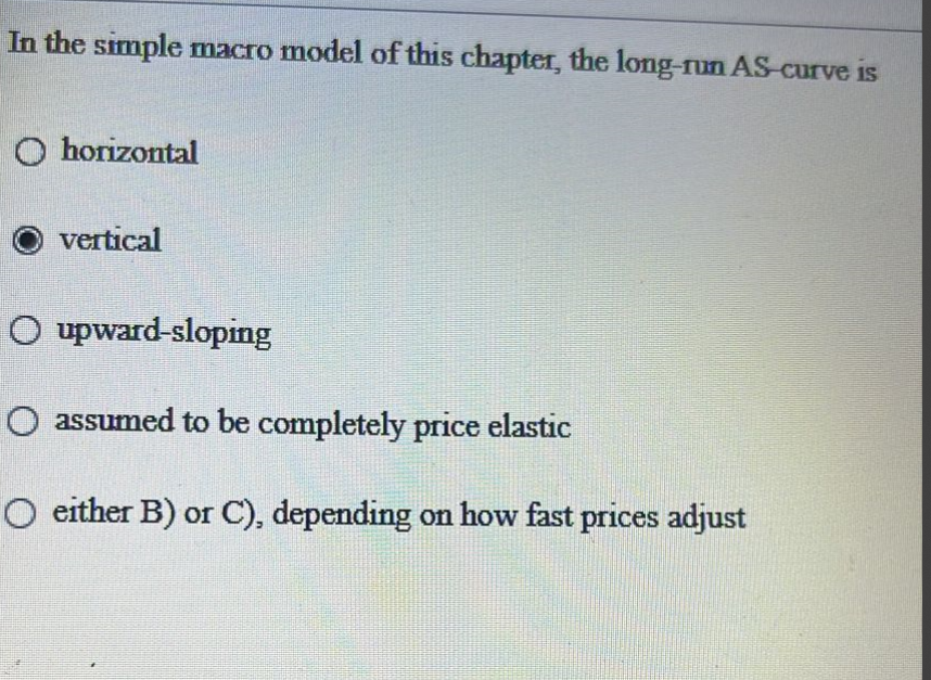 Solved In the simple macro model of this chapter, the | Chegg.com