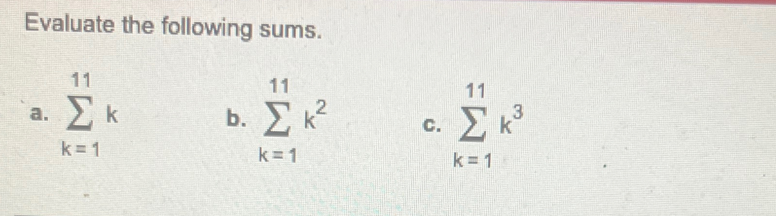 Solved Evaluate the following | Chegg.com