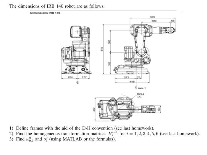 For ABB IRB 140 robot, it has 6 axes as follows: | Chegg.com