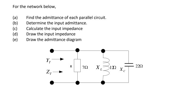 Solved For the network below, (a) (b) (c) (d) (e) Find the | Chegg.com