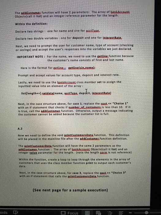 Solved Define the class bankAccount to implement the basic | Chegg.com