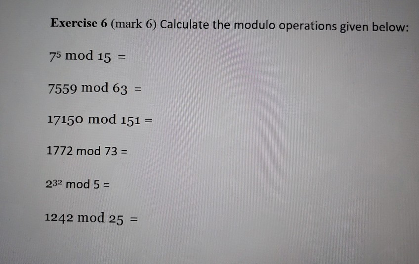 Solved Exercise 3 (mark 6) Are the following couples of | Chegg.com