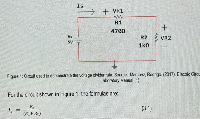 Solved Figure 1: Circuit used to demonstrate the voltage | Chegg.com