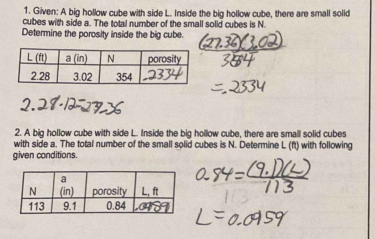 Solved Given: A big hollow cube with side L. ﻿Inside the big | Chegg.com