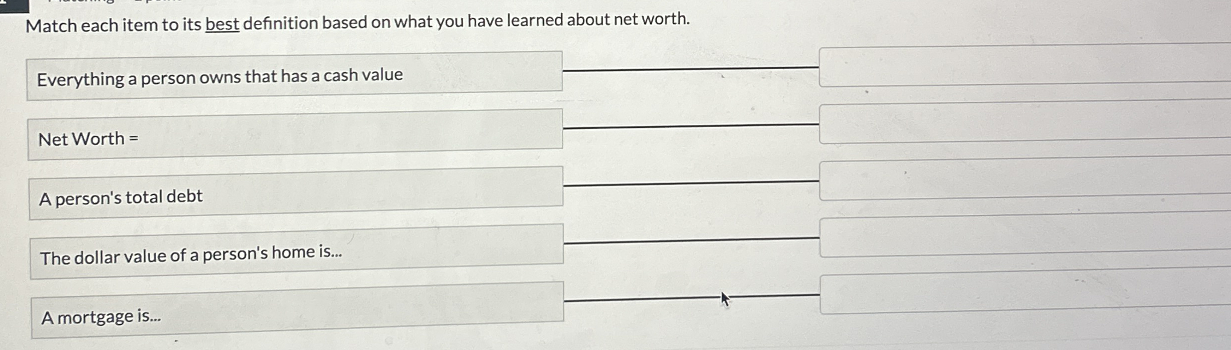 Solved Match each item to its best definition based on what | Chegg.com