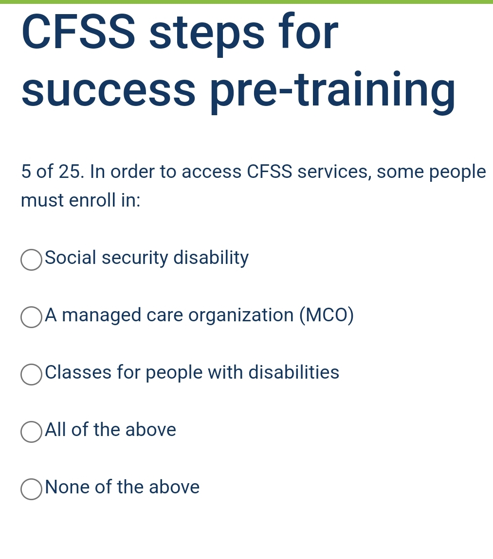 Solved CFSS steps for success pre-training5 ﻿of 25 . ﻿In | Chegg.com