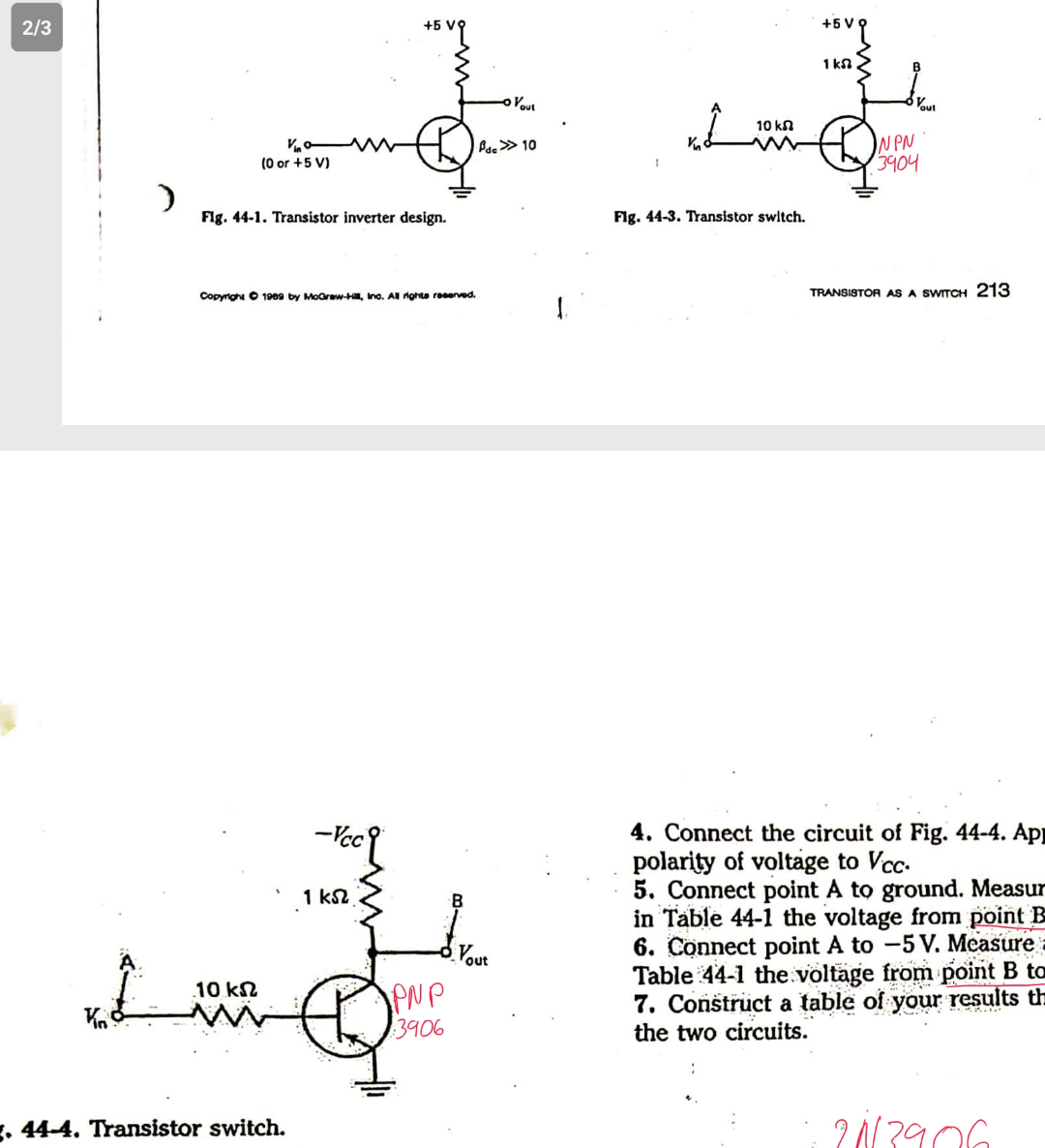 Solved 1. In the above circuits, what voltage level would a | Chegg.com
