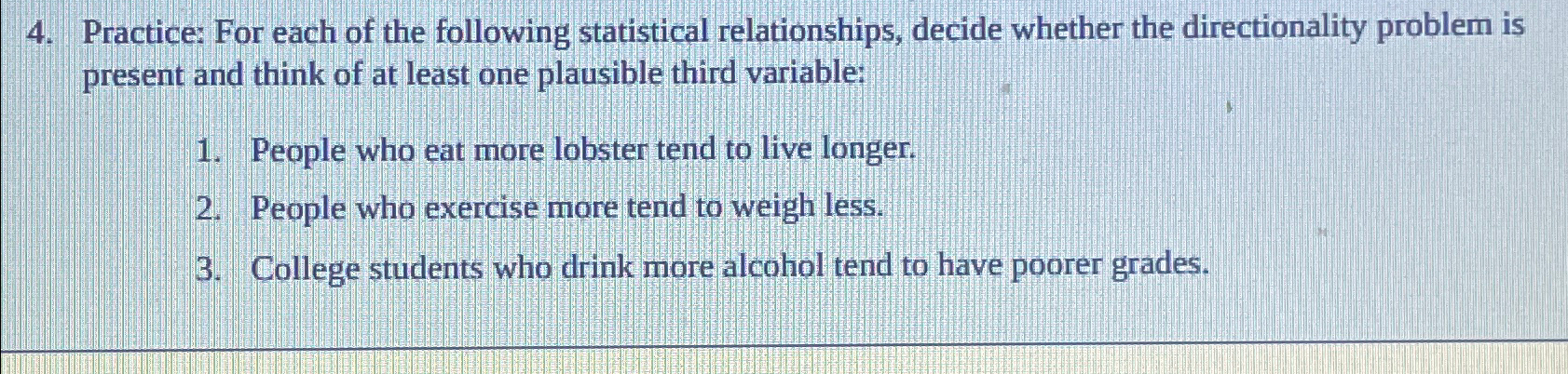 Solved Practice: For each of the following statistical | Chegg.com