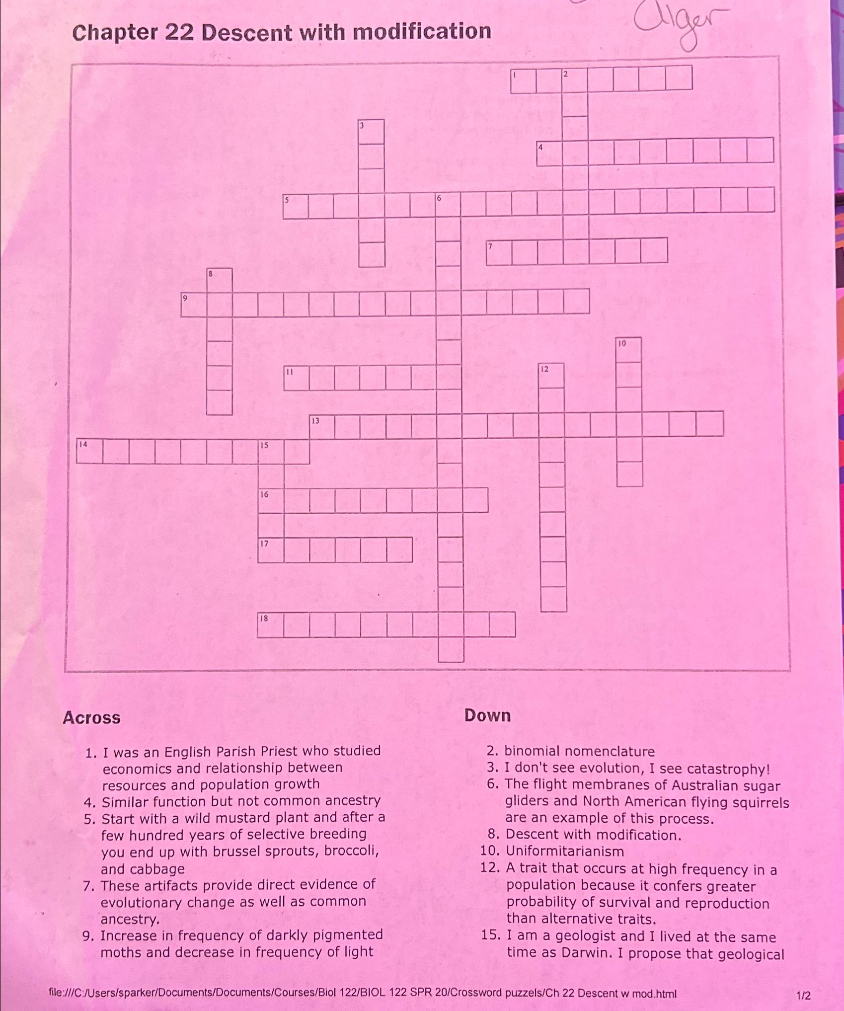 Solved Chapter 22 ﻿Descent with modificationAcrossDownI was | Chegg.com