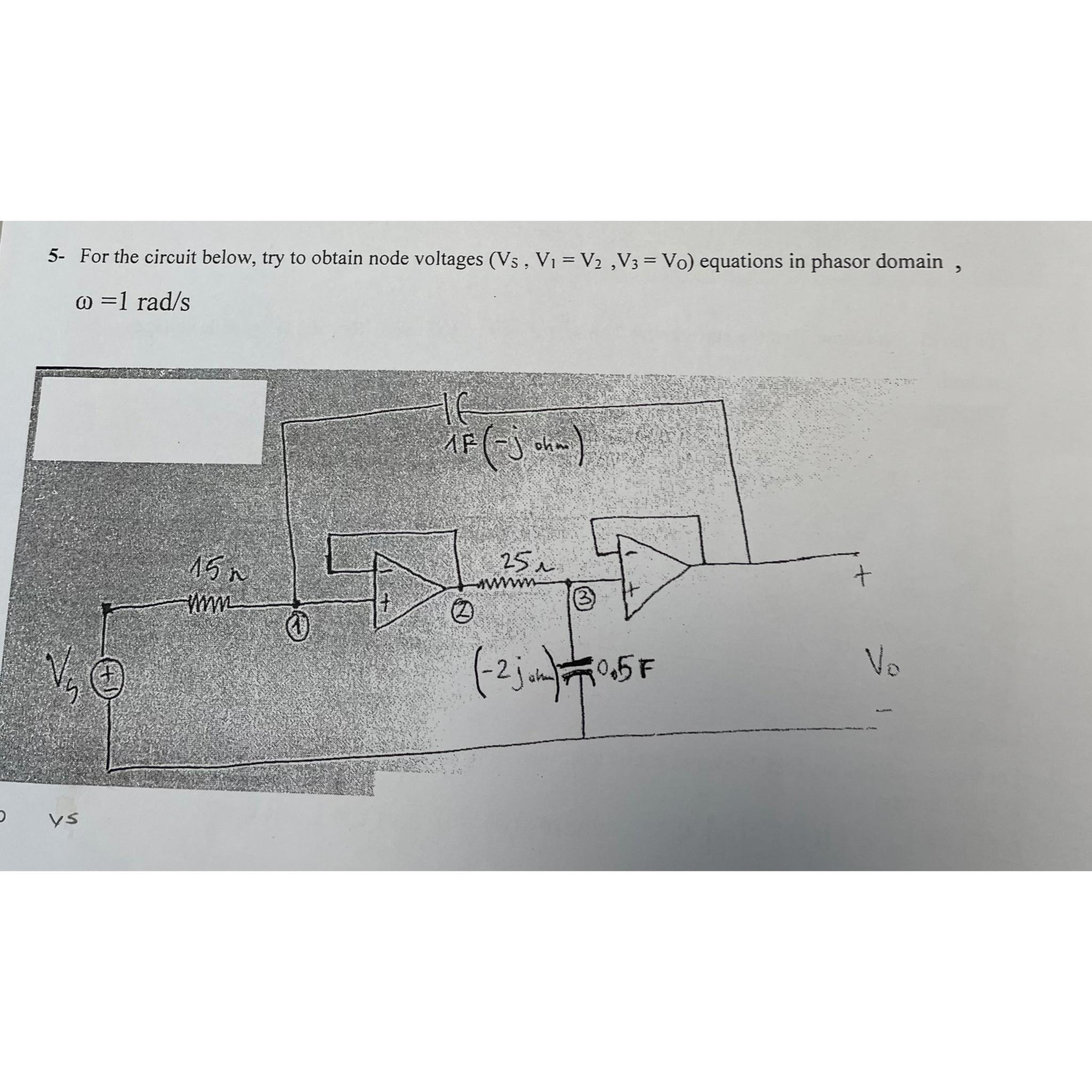 Solved 5- ﻿For the circuit below, try to obtain node | Chegg.com