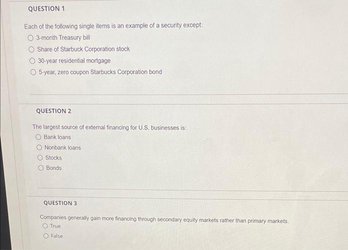 Solved QUESTION 1 Each of the following single items is an | Chegg.com