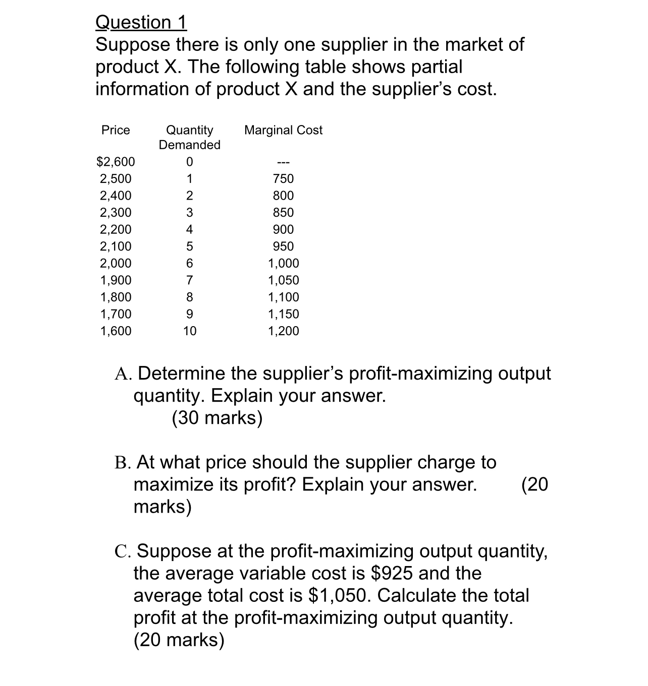 Solved ECONOMICS Question 1Suppose there is only one | Chegg.com