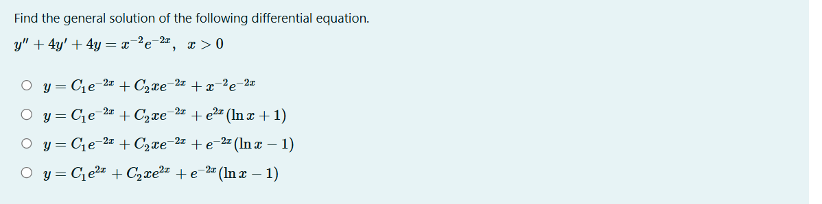 Solved Find the general solution of ﻿the following | Chegg.com