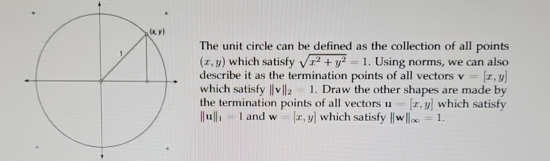 Solved The unit circle can be defined as the collection of | Chegg.com