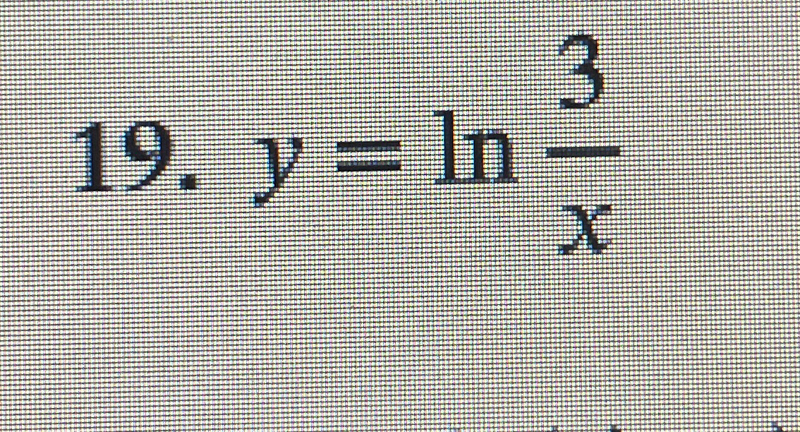 Solved y=ln(3x) ﻿Find the derivative | Chegg.com