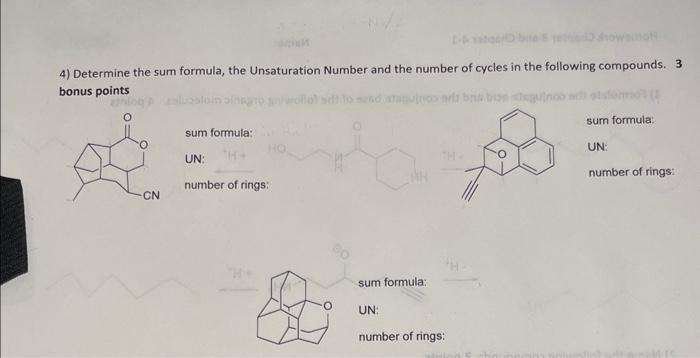 Solved Determine the sum formula, the Unsaturation Number | Chegg.com