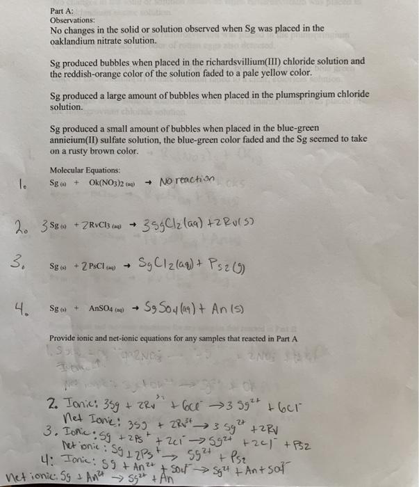 Solved Experiment 8 - Chemistry 175 - The Development of an | Chegg.com