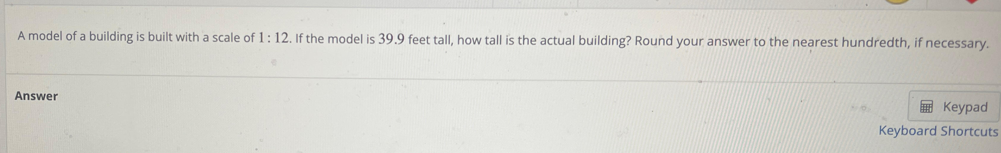 Solved A model of a building is built with a scale of 1:12. | Chegg.com