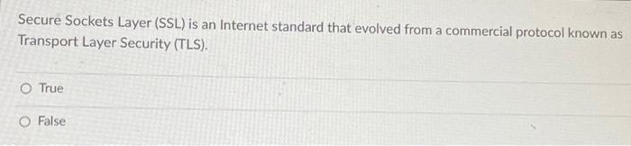 Solved A TLS session is an association between a client and | Chegg.com