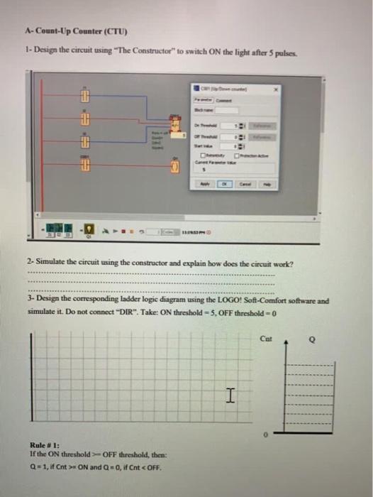 A- Count-Up Counter (CTU) 1- Design the circuit using | Chegg.com