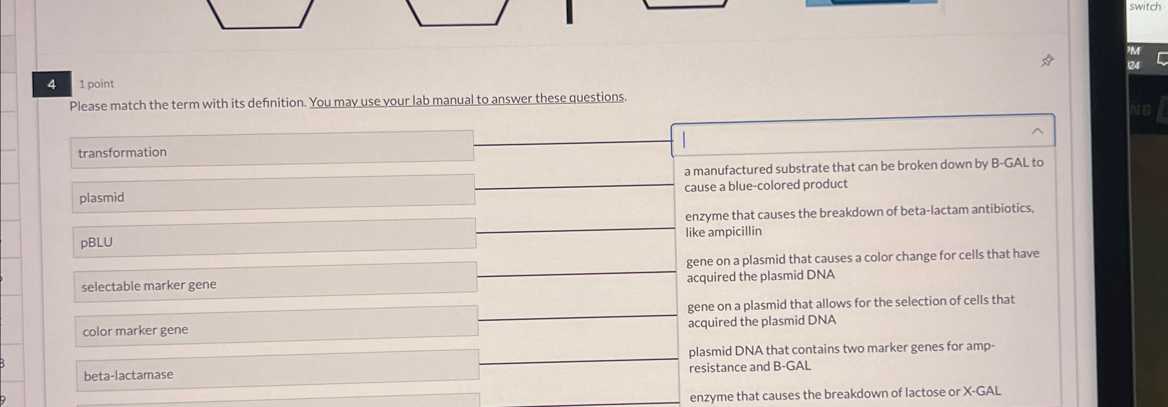 Solved 41 ﻿pointPlease match the term with its definition. | Chegg.com