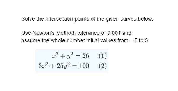 Solved Solve the intersection points of the given curves | Chegg.com