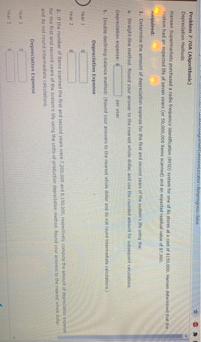 Solved sniocator=&inprogress false O Problem 7-70A | Chegg.com