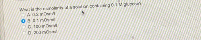 Solved What is the osmolarity of a solution containing 0.1 M | Chegg.com