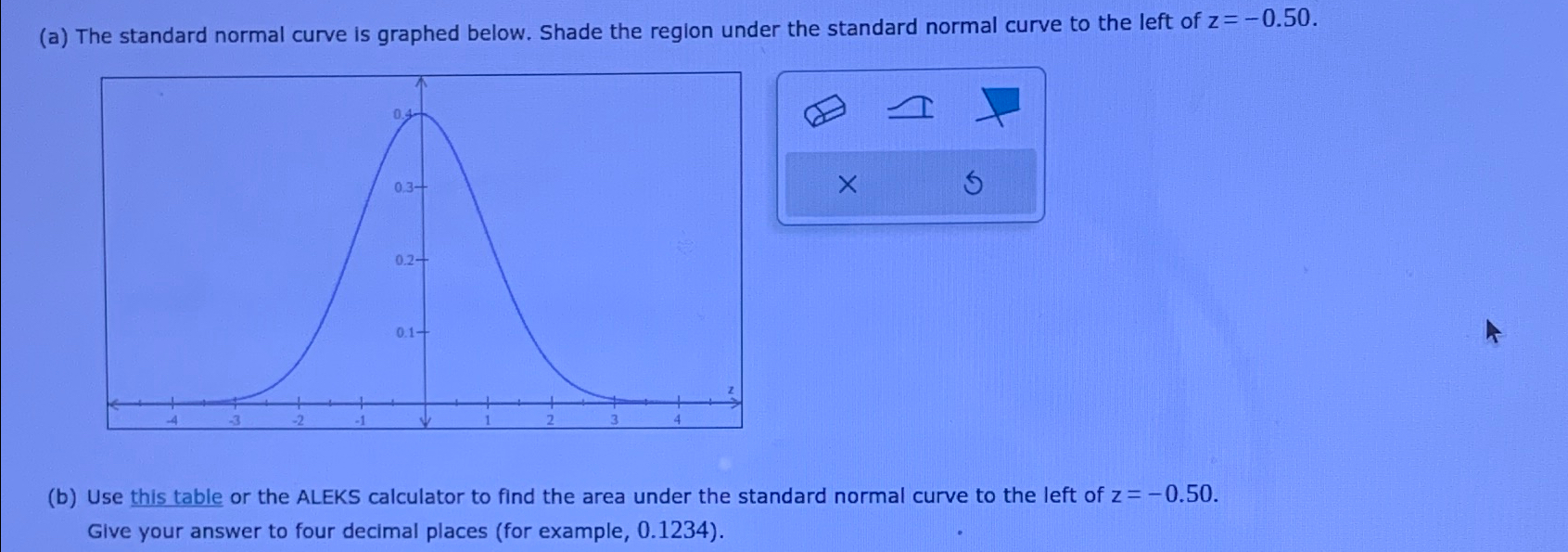 Solved (a) ﻿The standard normal curve is graphed below. | Chegg.com