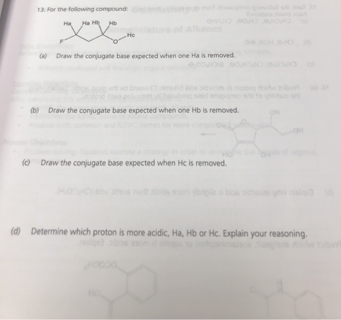 Solved 13. For the following compound: mobile На На нь нь Hc | Chegg.com