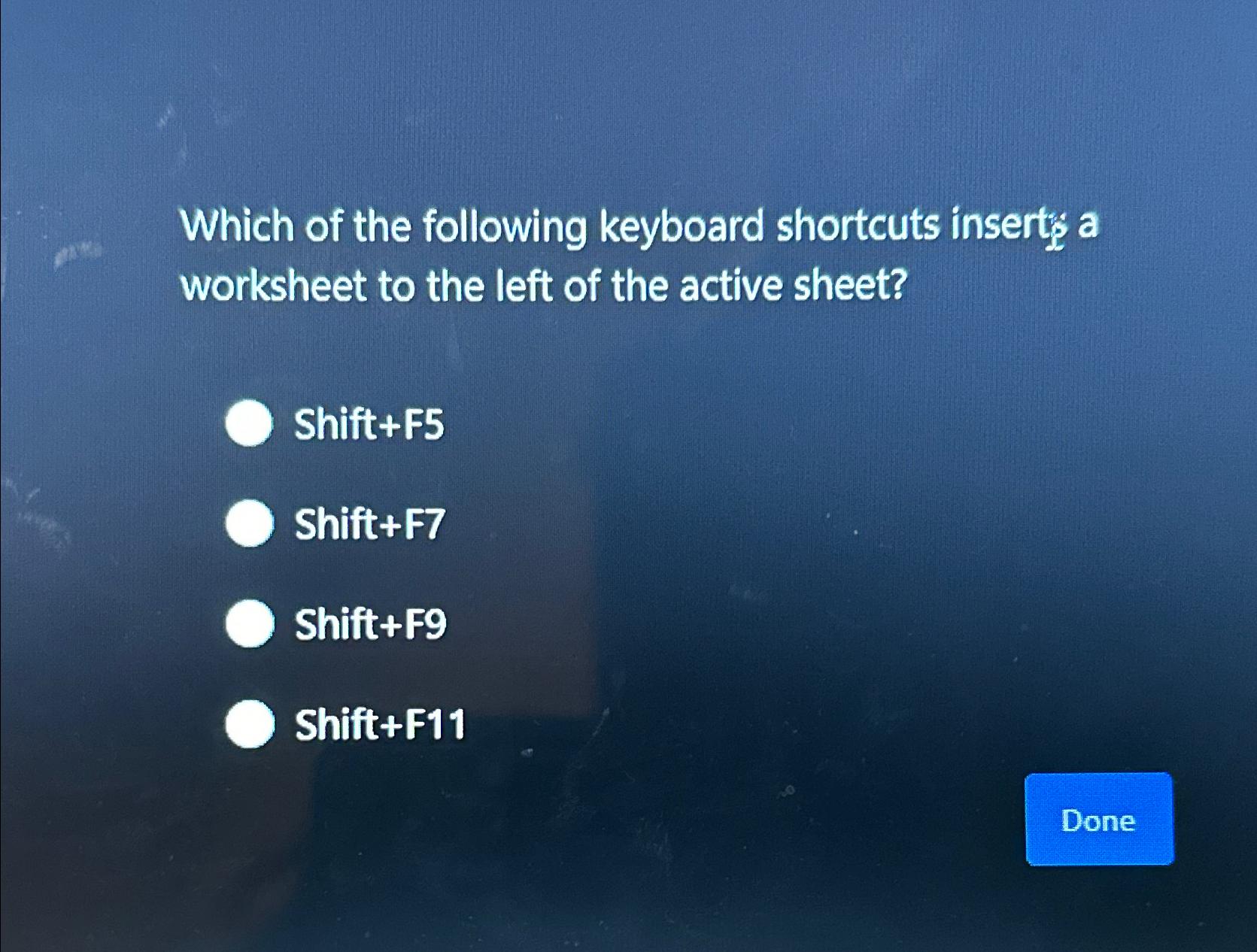 Solved Which of the following keyboard shortcuts inserty a | Chegg.com