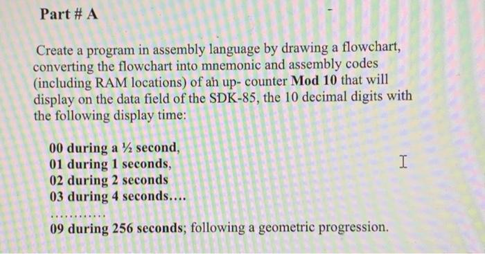 Part # A Create a program in assembly language by | Chegg.com
