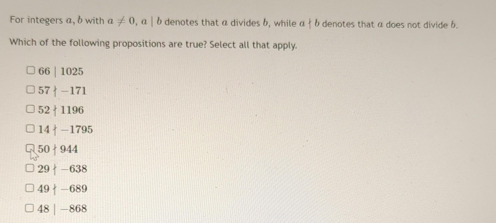 Solved For integers a,b with a =0,a∣b denotes that a divides | Chegg.com