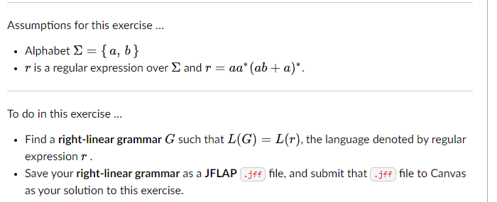 Solved Assumptions for this exercise ...Alphabet Σ={a,b}r | Chegg.com