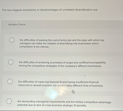 Solved The two biggest drawbacks or disadvantages of | Chegg.com