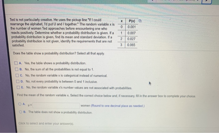 Solved Ted is not particularly creative. He uses the pickup | Chegg.com