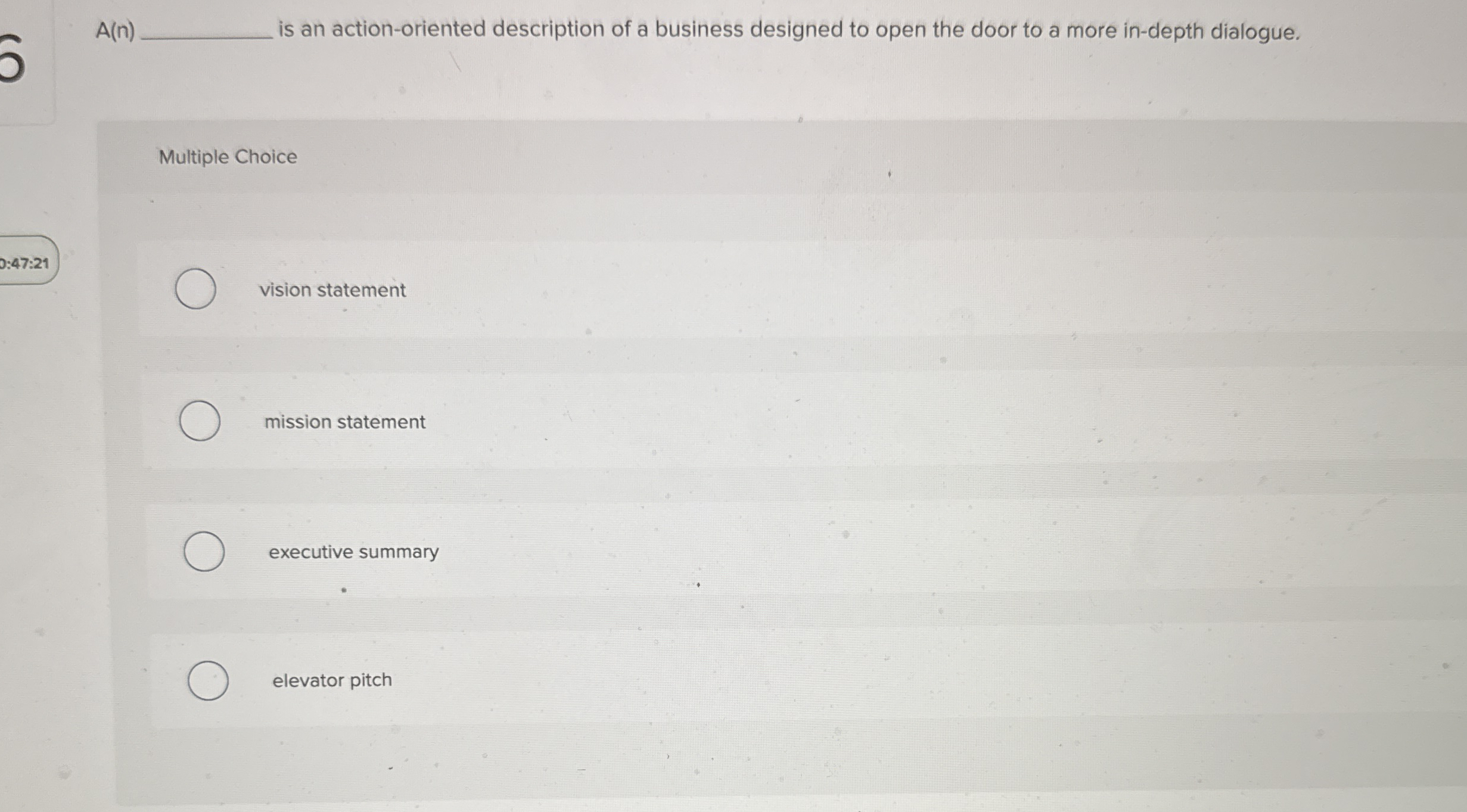 Solved A(n) ﻿is an action-oriented description of a | Chegg.com