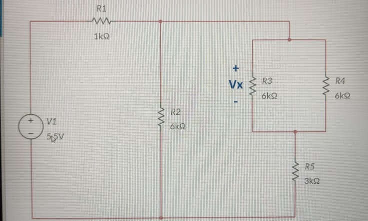 Solved In the circuit below, only the voltage Vx is of | Chegg.com