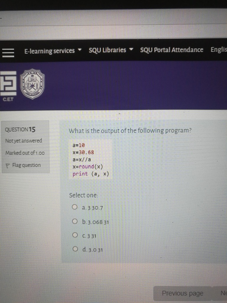 Solved E-learning services SQU Libraries SQU Portal | Chegg.com