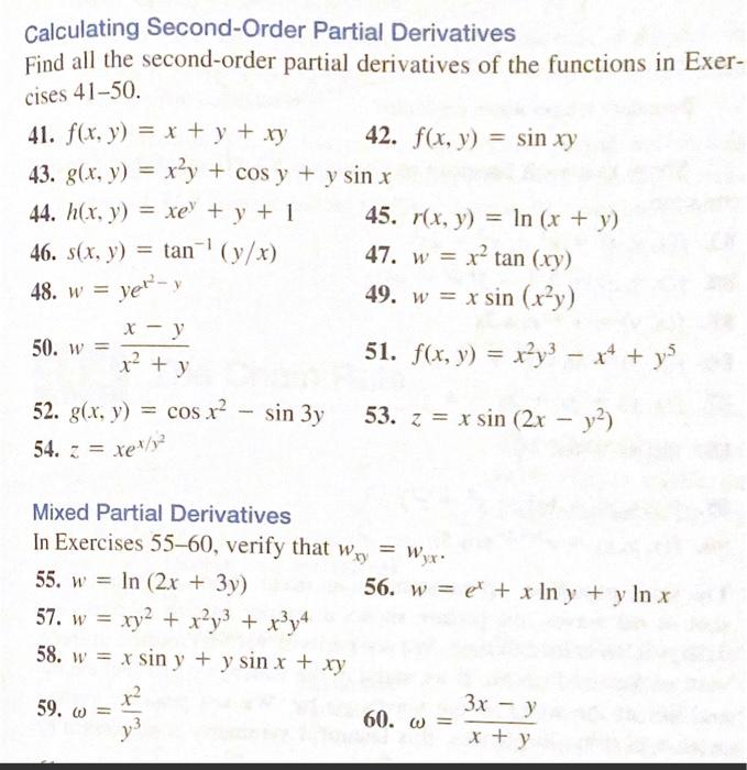 Solved Calculating Second-Order Partial Derivatives Find all | Chegg.com