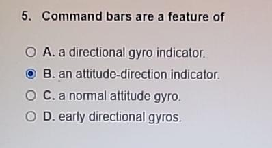 Solved Command bars are a feature ofA. ﻿a directional gyro | Chegg.com