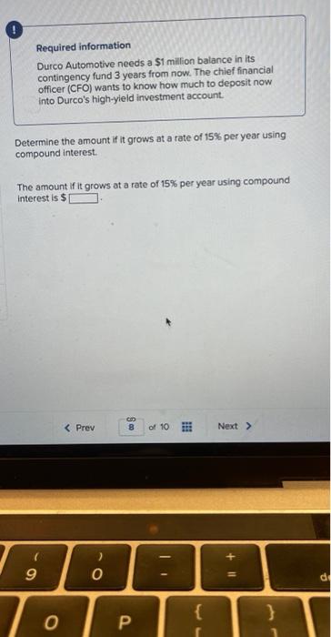 Solved Required information Durco Automotive needs a $1 | Chegg.com