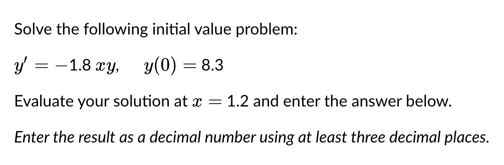 Solved Solve the following initial value | Chegg.com